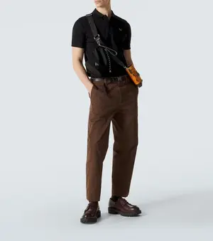 Prada Cropped Cotton Gabardine Slim Pants