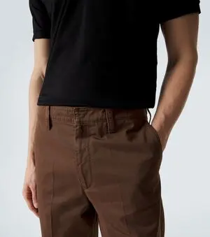 Prada Cropped Cotton Gabardine Slim Pants