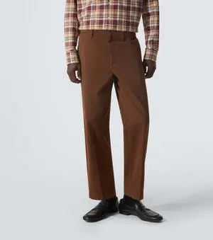 Prada Cropped Cotton Gabardine Slim Pants