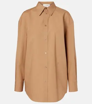 Saint Laurent Cassandre Cotton Poplin Shirt - Beige