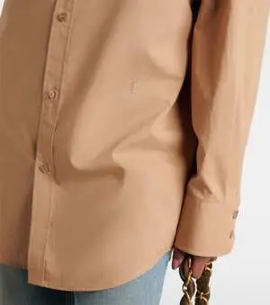 Saint Laurent Cassandre Cotton Poplin Shirt - Beige
