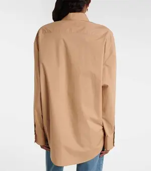 Saint Laurent Cassandre Cotton Poplin Shirt - Beige