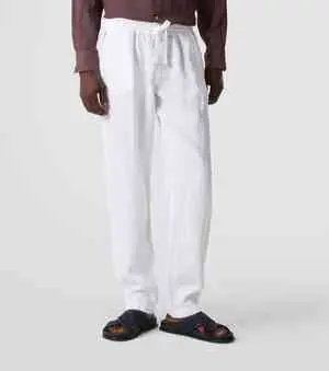Fedeli Bonifacio Linen Tapered Pants - White