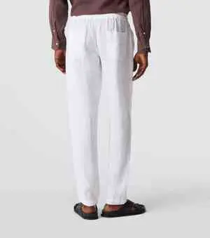 Fedeli Bonifacio Linen Tapered Pants - White