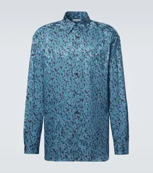 Dries Van Noten Printed Satin Shirt - Blue