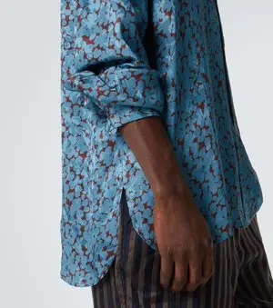 Dries Van Noten Printed Satin Shirt - Blue
