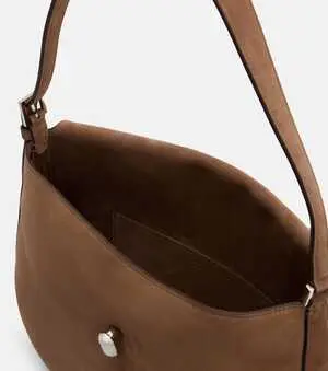 Savette Tondo Large Suede Shoulder Bag - Beige