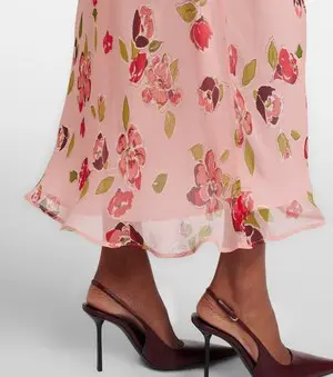 Rixo Clarice Floral Lace-trimmed Midi Dress - Pink