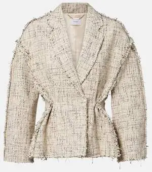Erdem Cotton-blend Tweed Peplum Jacket