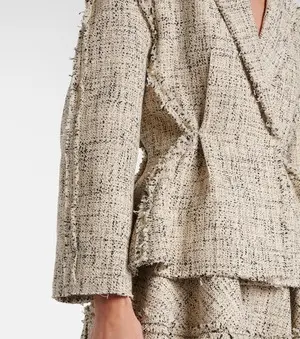 Erdem Cotton-blend Tweed Peplum Jacket