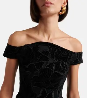 Erdem Cutout Velvet And Tulle Cocktail Dress