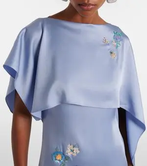 Erdem Embellished Caped Gown