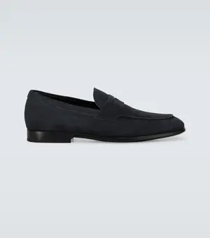TOD'S Suede Almond Toe Loafers - Blue