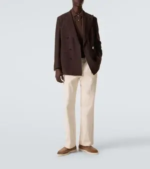 TOD'S Suede Almond Toe Loafers - Brown