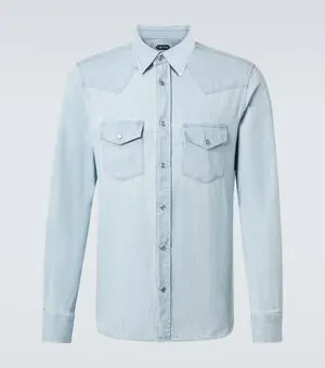TOM FORD Cotton Chambray Shirt - Blue