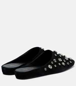 Veronica Beard Narcisa Crystal-embellished Suede Mules