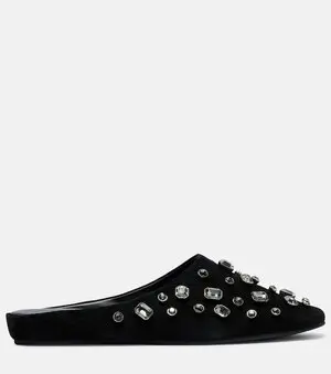 Veronica Beard Narcisa Crystal-embellished Suede Mules
