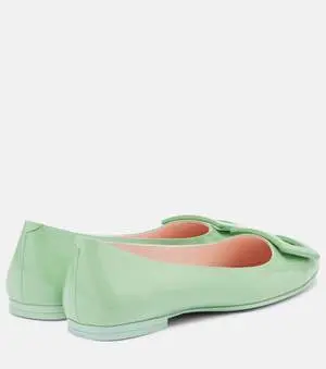 ROGER VIVIER Patent Ballet Flats - Green