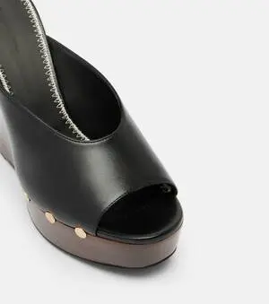 Magda Butrym 115 Studded Leather Wedge Mules