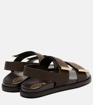 TOD'S Suede Slingback Sandals - Brown