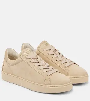 TOD'S Suede Lace-up Sneakers - Beige