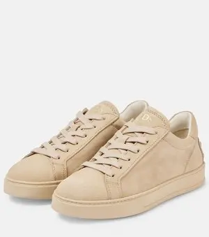 TOD'S Suede Lace-up Sneakers - Beige