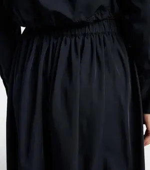 Veronica Beard Bates Gathered Taffeta Midi Skirt - Blue