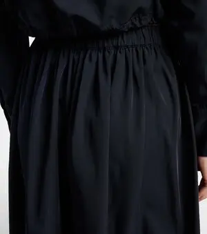 Veronica Beard Bates Gathered Taffeta Midi Skirt - Blue