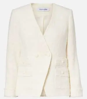 Veronica Beard Double-breasted Tweed Blazer - White