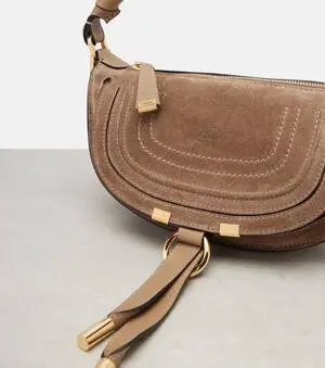 Chloé Marcie Mini Suede Shoulder Bag - Brown