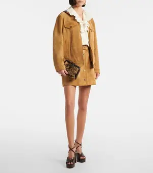 Etro Leather-trimmed Raffia-effect Crossbody Bag