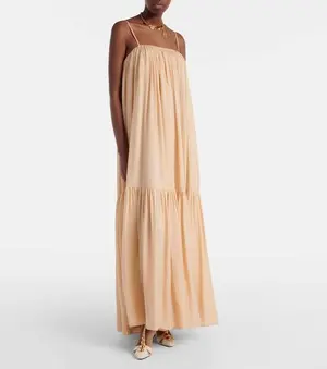 Chloé Silk Maxi Dress - Beige