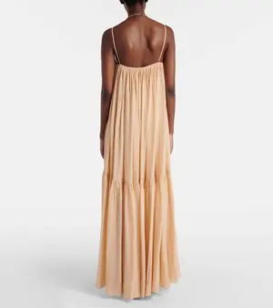 Chloé Silk Maxi Dress - Beige
