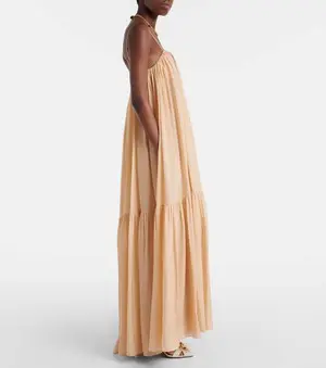 Chloé Silk Maxi Dress - Beige