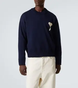 AMI Paris De Cœur Wool And Cotton Sweater