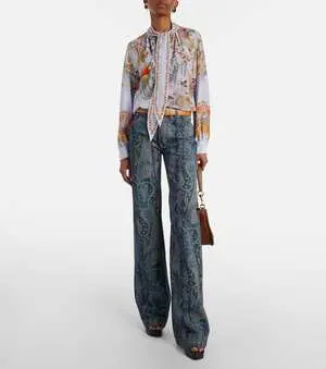 Etro Printed Flared Jeans