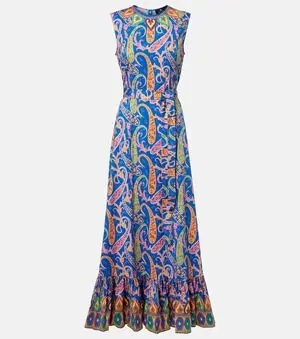 Etro Paisley Cotton-blend Maxi Dress - Multicoloured
