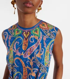 Etro Paisley Cotton-blend Maxi Dress - Multicoloured