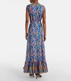 Etro Paisley Cotton-blend Maxi Dress - Multicoloured