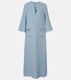 Valentino Garavani Vgold Silk Maxi Dress - Blue