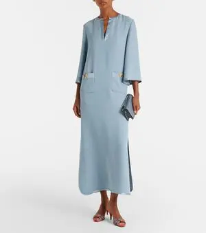 Valentino Garavani Vgold Silk Maxi Dress - Blue