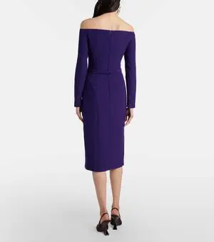 Safiyaa Jay Floral-appliqué Crêpe Midi Dress - Purple