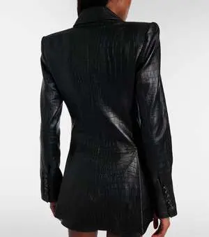 Alex Perry Croc-effect Leather Blazer