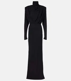 MUGLER Draped Jersey Gown