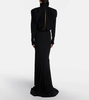 MUGLER Draped Jersey Gown