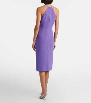 David Koma Asymmetric Embellished Floral Midi Dress
