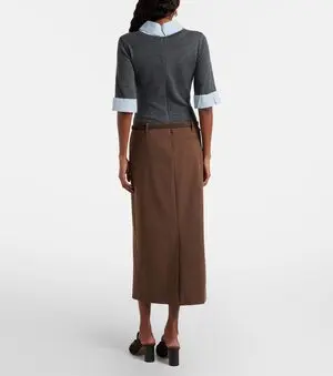 Staud Layered Wool-blend Midi Dress
