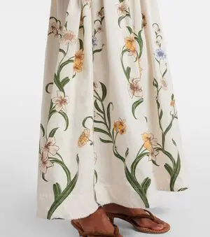 Agua Bendita Floral Cotton Maxi Dress