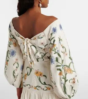 Agua Bendita Floral Cotton Maxi Dress