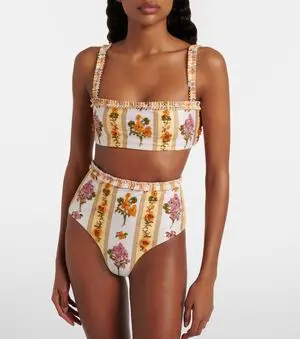 Agua Bendita Floral Embroidered Bikini Bottom